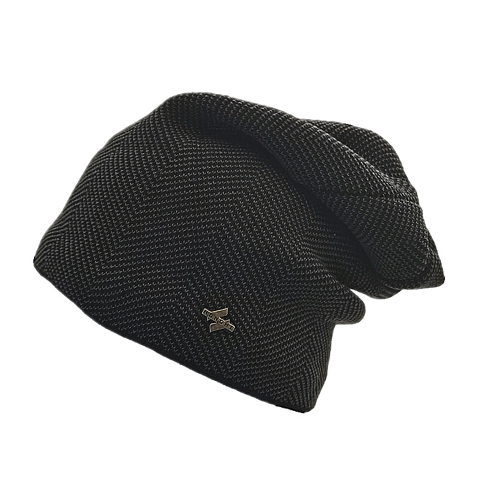 KMYY Men Hat Solid Color Double Layers Autumn Winter Ear Knitting Hat ...
