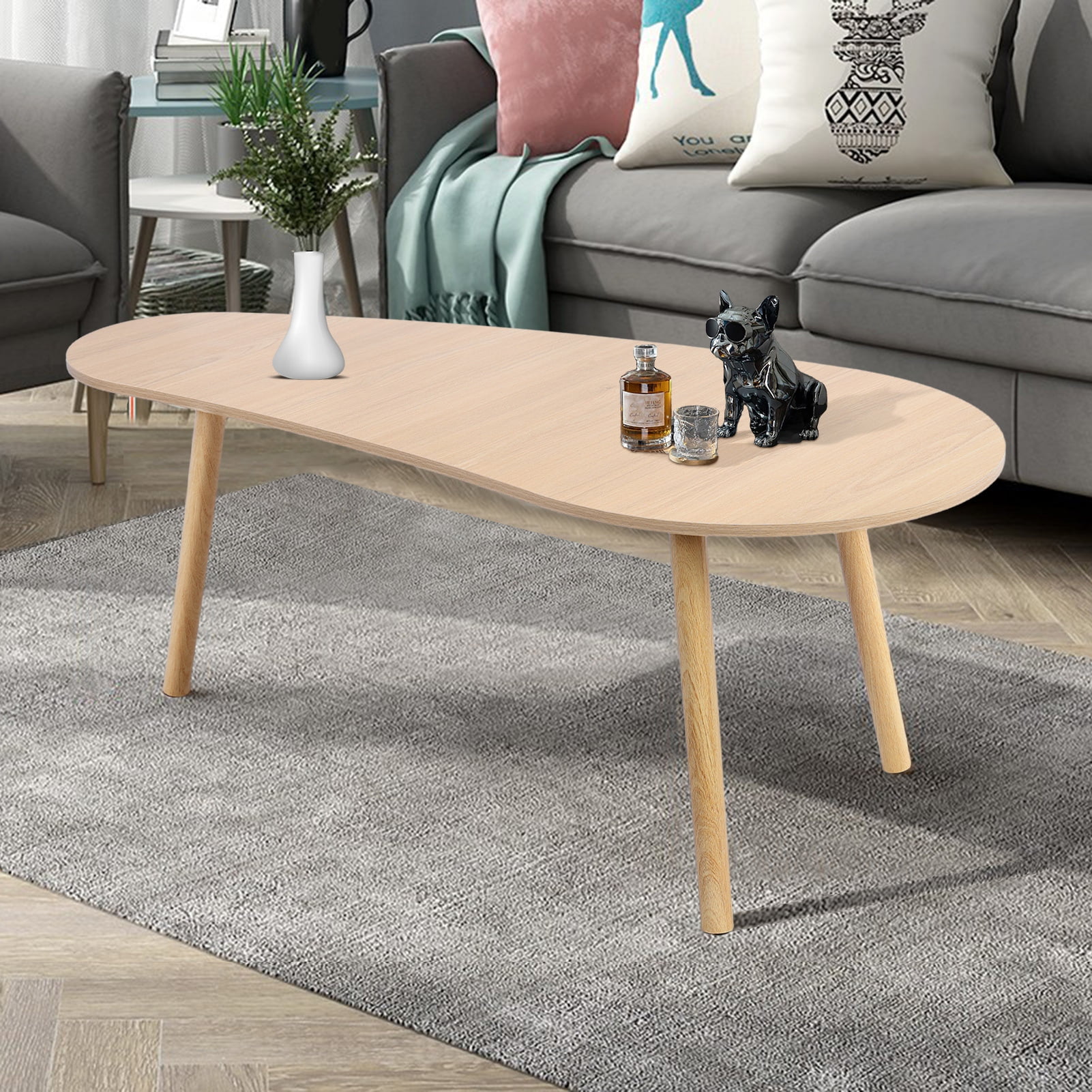 KMYY Small Coffee Table, Living Room Center Minimalist Desk, 39x19 Inch ...