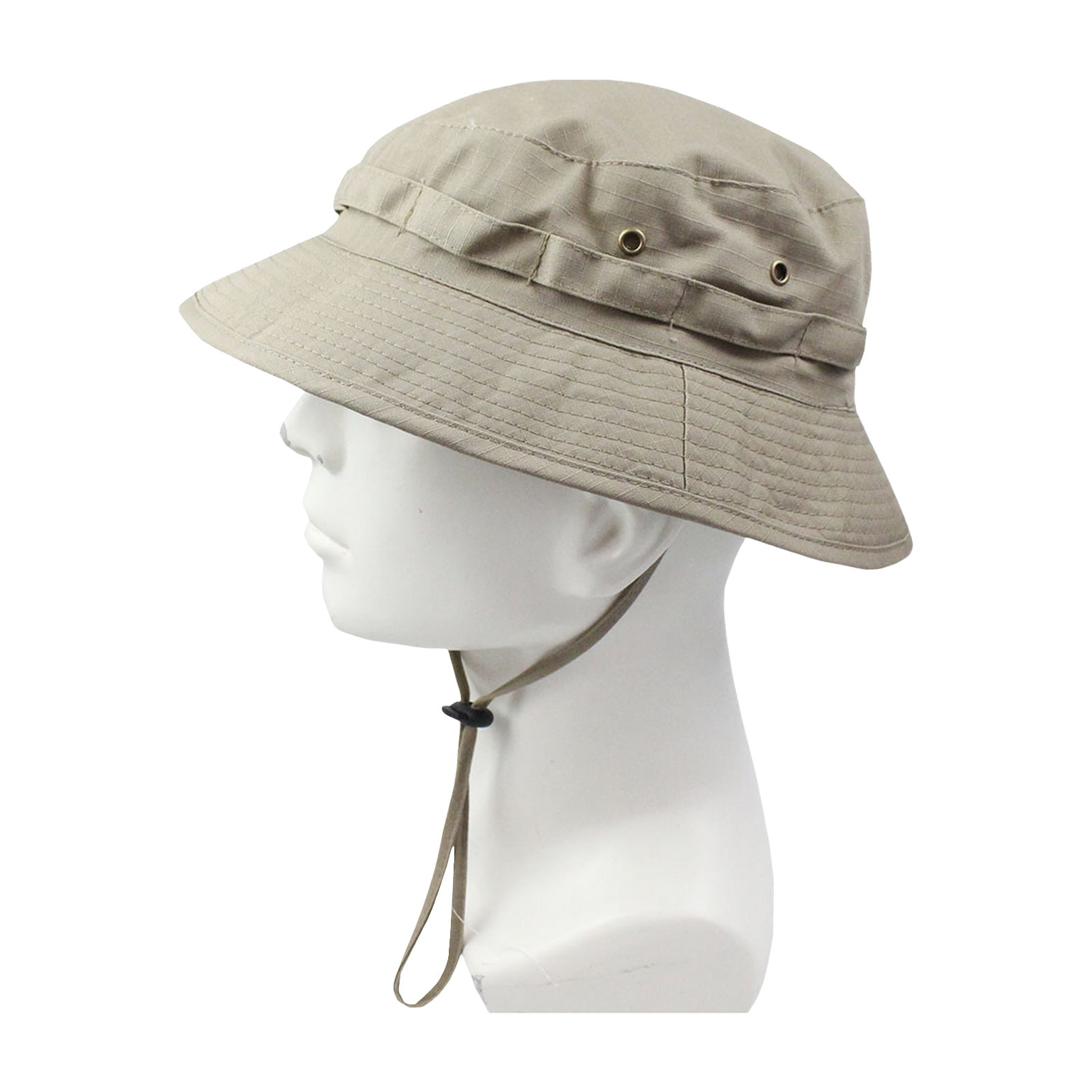 KMYY Summer Outdoor Hat Camouflage Print Windproof Fixed Strap Round ...
