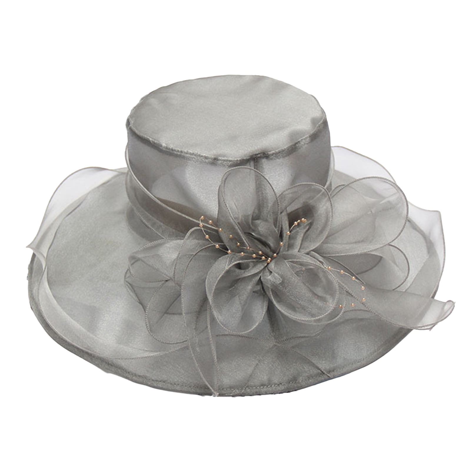 KMYY Sun Hat Mesh Firm Stitching Flower Decor Wide Brim Medieval Beach ...