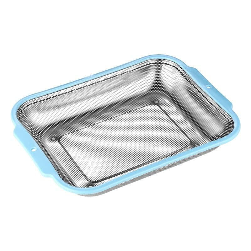 KN Rectangular Plastic Handle Colander Stainless Steel with Metal ...