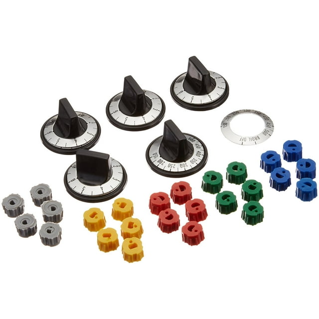 Universal Electric Range Knob Kit KN002 with 5 Black Knobs, 4 Burner ...