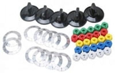 KN002 Universal Electric Range Knob Kit - 4 Burner knobs & 1 Thermostat ...
