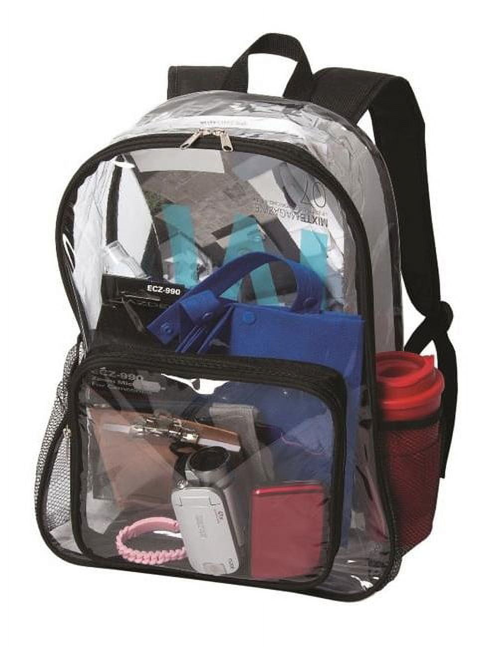 KN8664 Stadium Clear Vinyl Backpack - Clear / Black - 12 Pack - Walmart.com