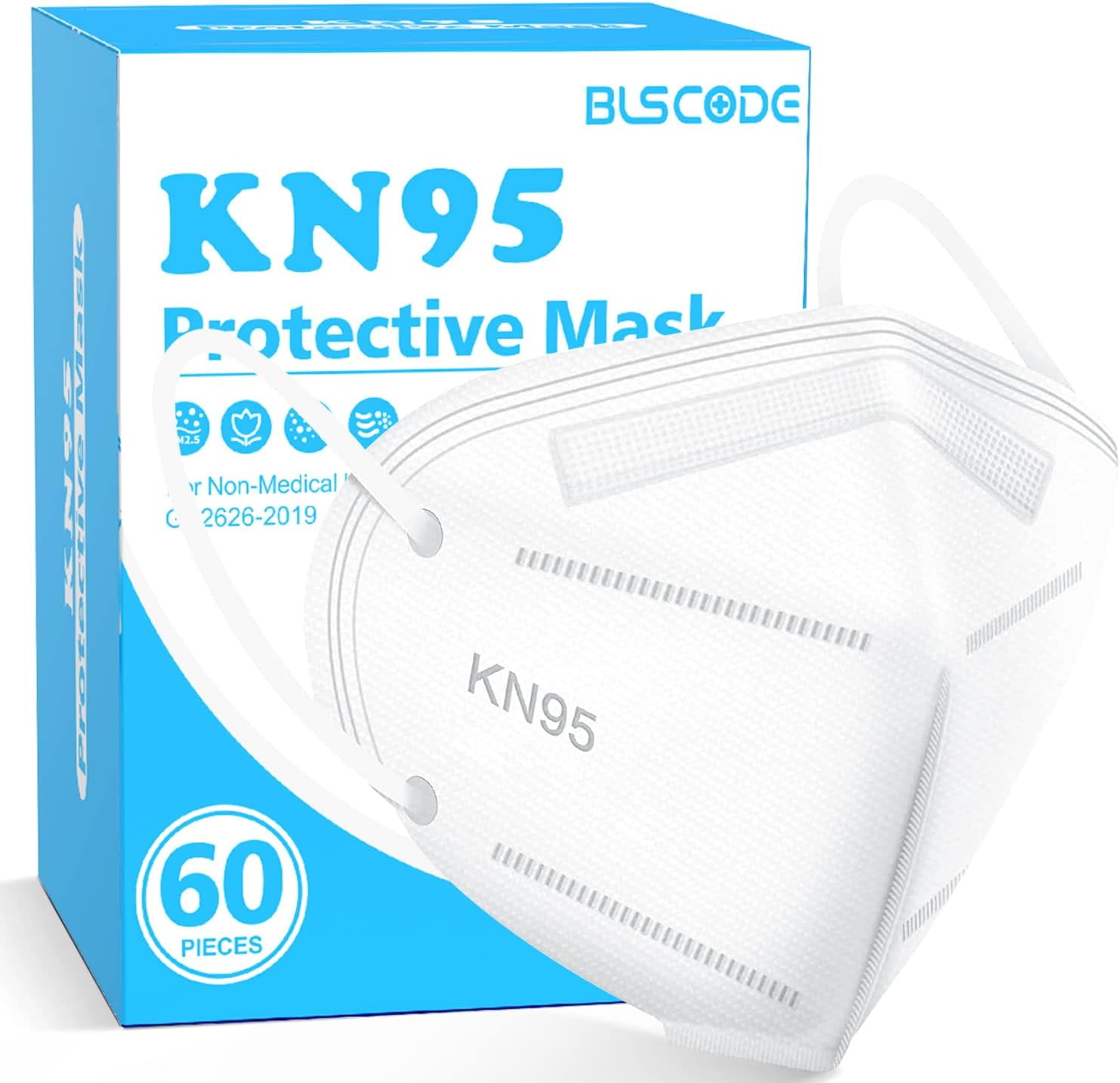 KN95 Face Mask 60 Pack,Individually Wrapped 5-Layer face Masks,Filter Efficie y≥95% - Walmart.com