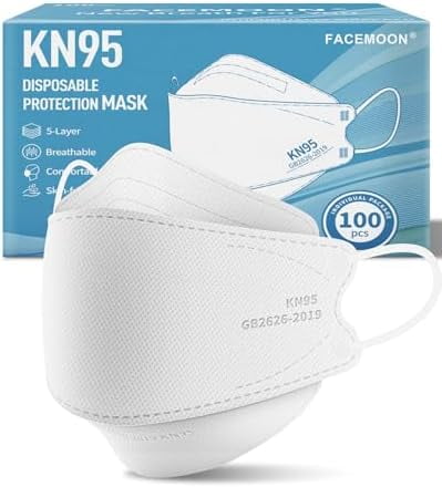 KN95 Face Mask Disposable Adults - 100 Pack Adjustable KN95 Face Mask 5 Layer Protection ...