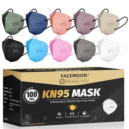 KN95 Face Masks Adults Disposable - 100 Pack KN95 Masks Protective ...