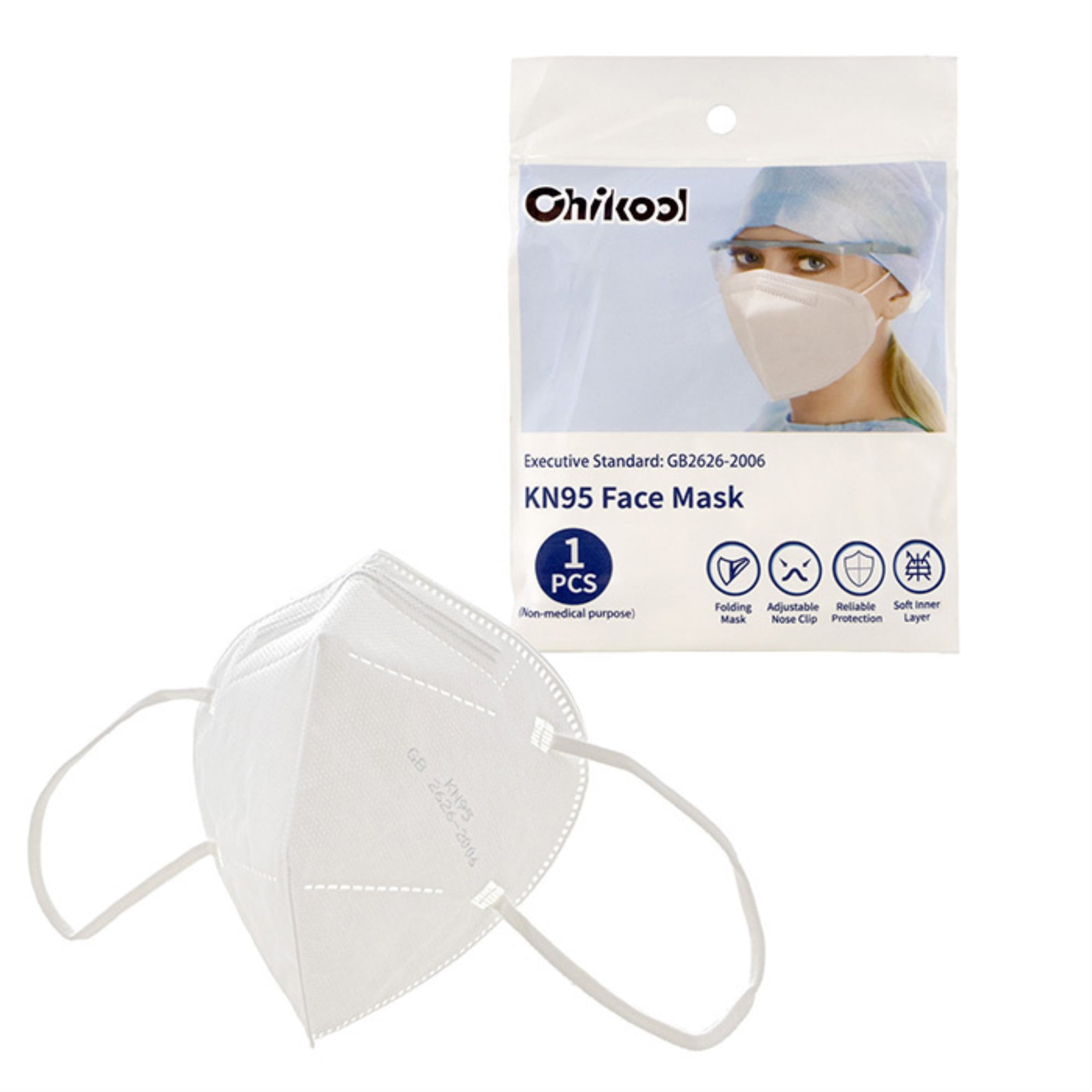 KN95 Respirator Mask (1/Pack) - White - Walmart.com