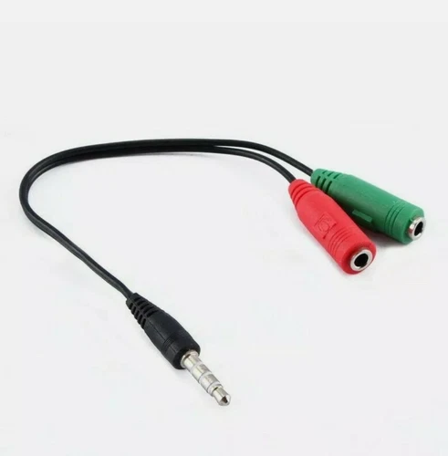 KNACK- 3.5Mm Stereo Splitter Audio To Mic Headset Jack Plug Adapter For ...