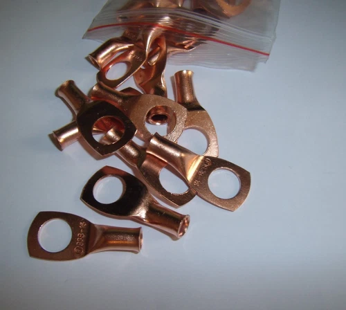 KNACK- (4) Wire Ring Terminal Copper 8 Awg Gauge 3/8" Connectors Car ...