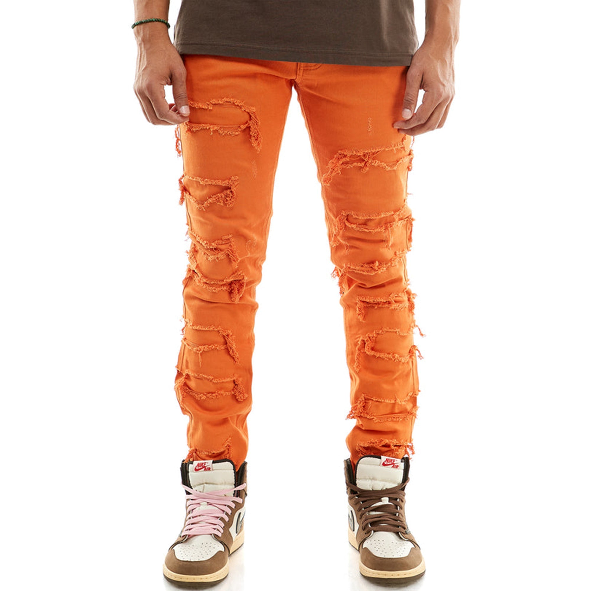 KNDK Men Complex Jeans (Orange) - Walmart.com