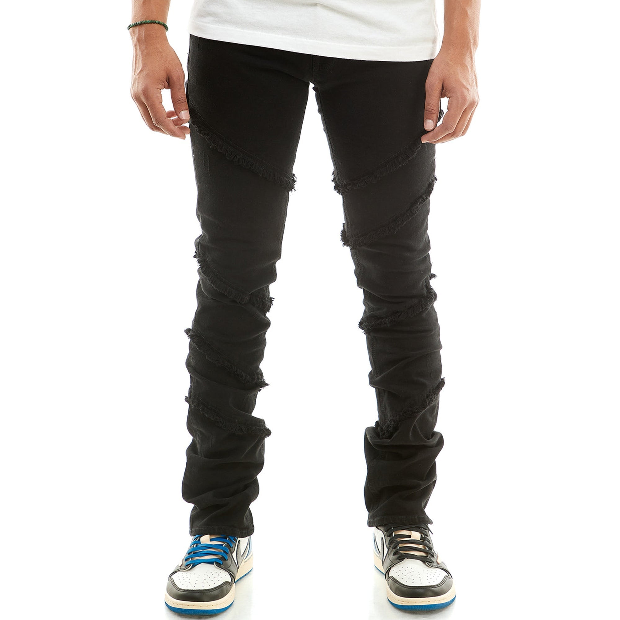 KNDK Men Panelled V2 Jeans (Jet Black) - Walmart.com