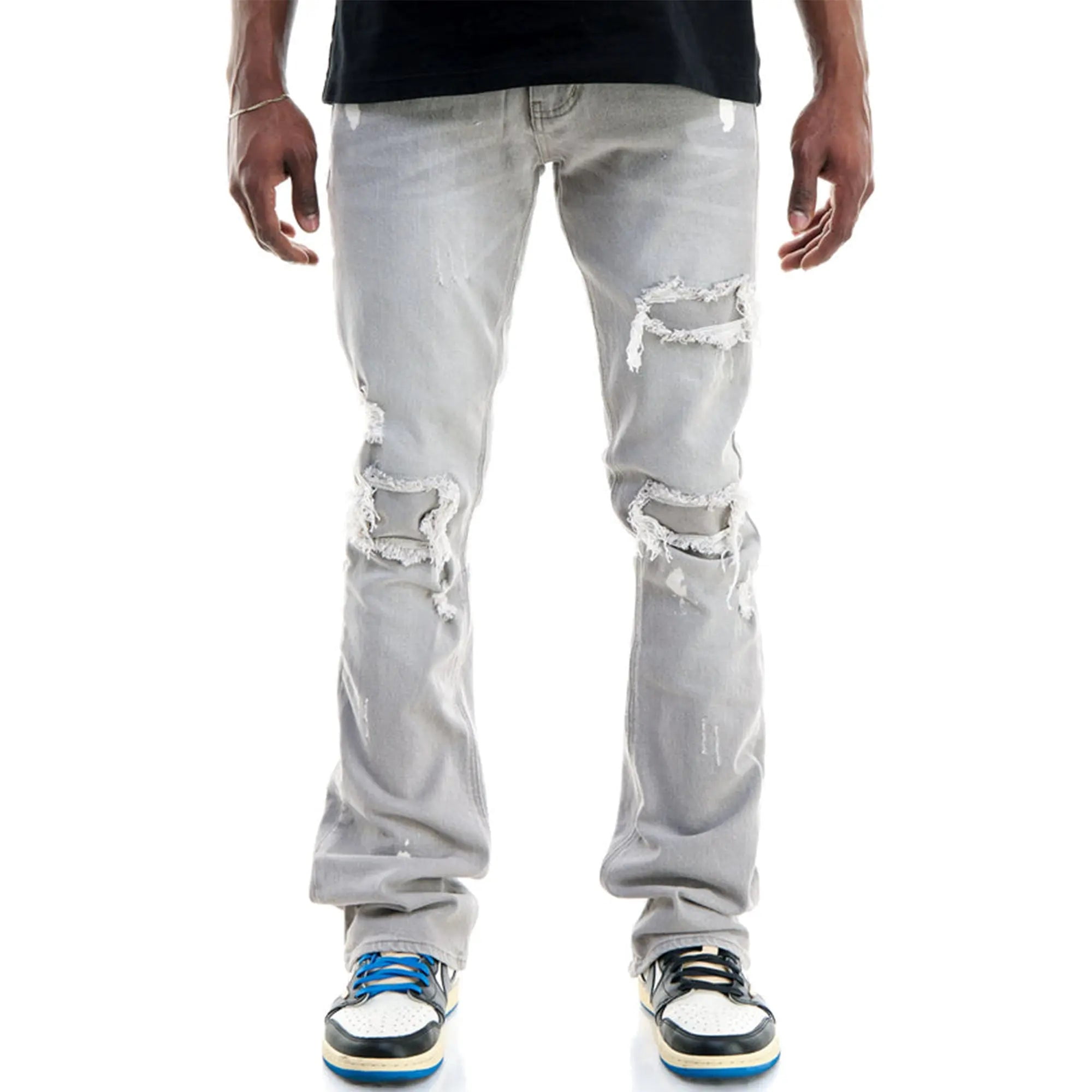 KNDK Men Tres Flare Jeans (Grey) - Walmart.com