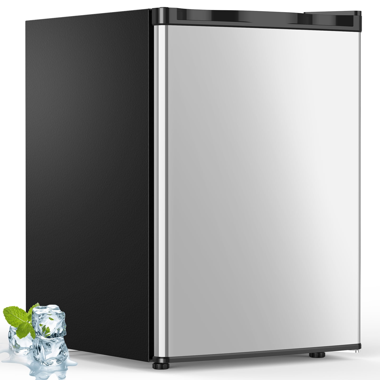 Kndko Mini Fridge 2.6 Cu.ft Energy Efficient Reversible Steel Door with ...