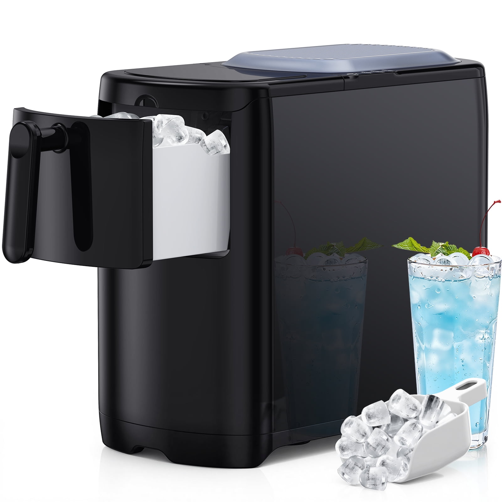 KNDKO Countertop Bullet Ice Maker, 6 Bullet ICES in 8 Mins, 18Lbs/Day ...