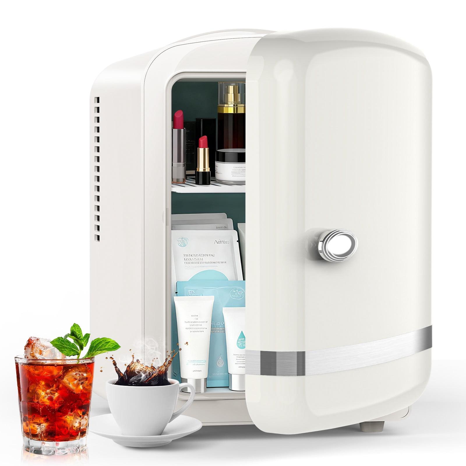 KNDKO Mini Fridge, 4L/6 Cans Cooler and Warmer Compact Refrigerator ...