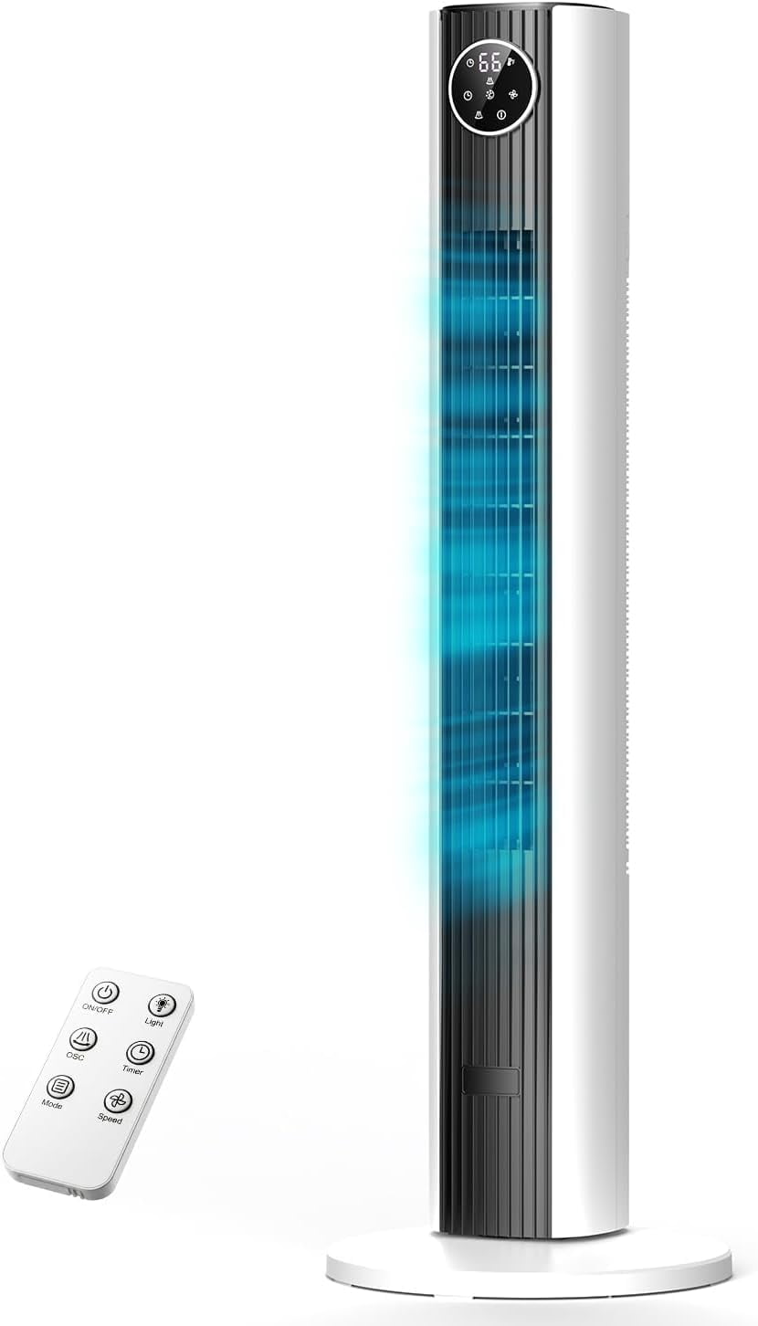 KNDKO Tower Fan,36 inch Portable Floor Fans,85°Oscillating Fan Quiet ...