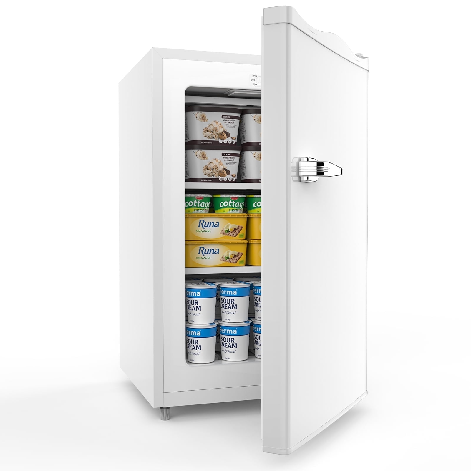 KNDKO Upright Freezer, 3.0Cu.ft Mini Freezer with Adjustable Thermostat ...