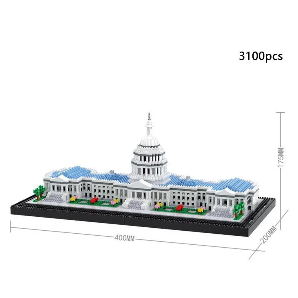 KNEW BUILT Capitol City Construction White House Micro Building Blocks ...