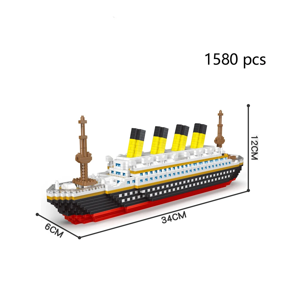 KNEW BUILT Titanic 3D Plastic Model Ship Building Blocks for Adults ...