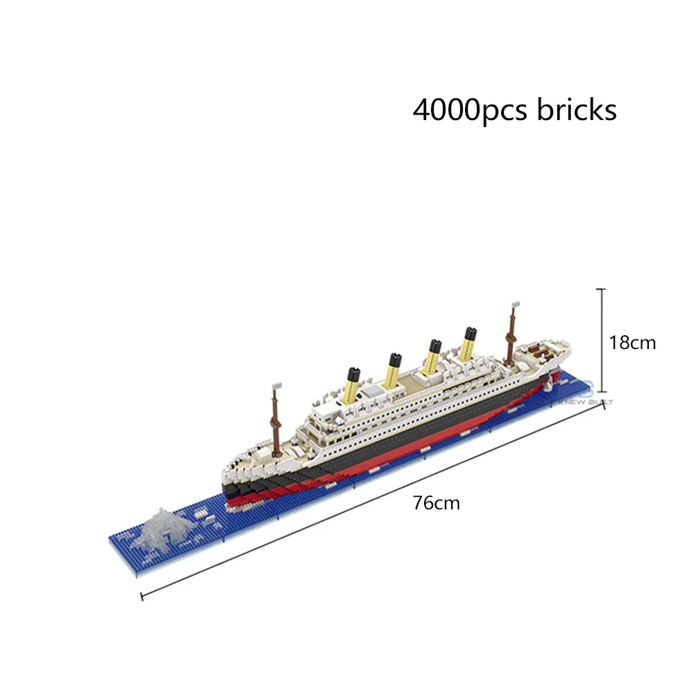 KNEW BUILT Titanic 3D Plastic Model Ship Building Blocks for Adults ...