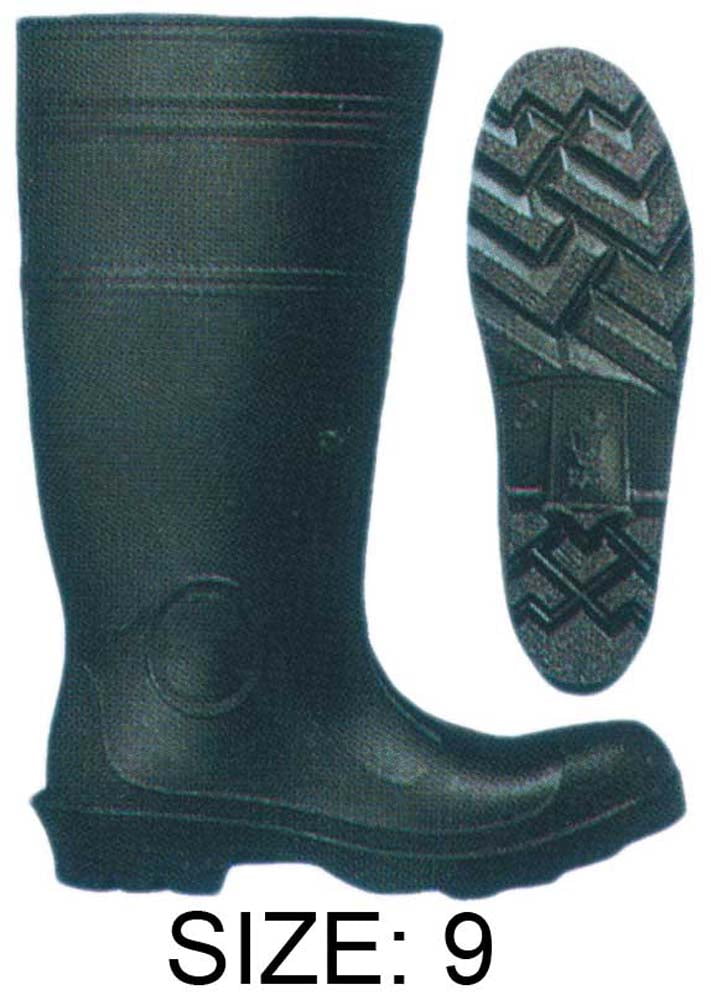 KNIGHT GUARD Black PVC 16" (40.6 cm) Knee Boots | Men's Size 9 | Steel ...