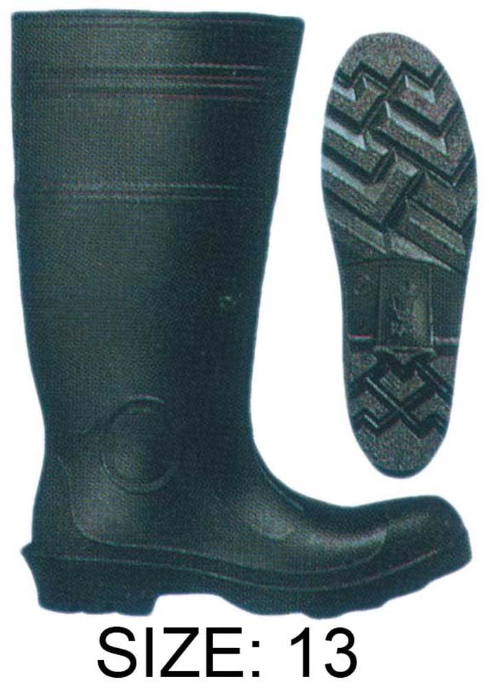 KNIGHT GUARD Men's Black PVC 16" (40.6 cm) Knee Steel Toed Boots | Size ...