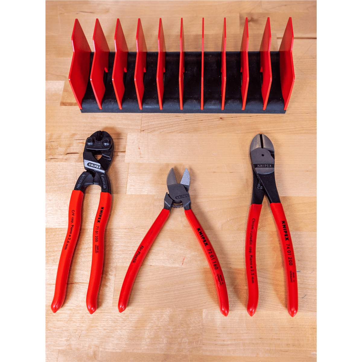 KNIPEX 3-Piece Cutting Pliers Set with FREE 10-Piece Tool Holder ...