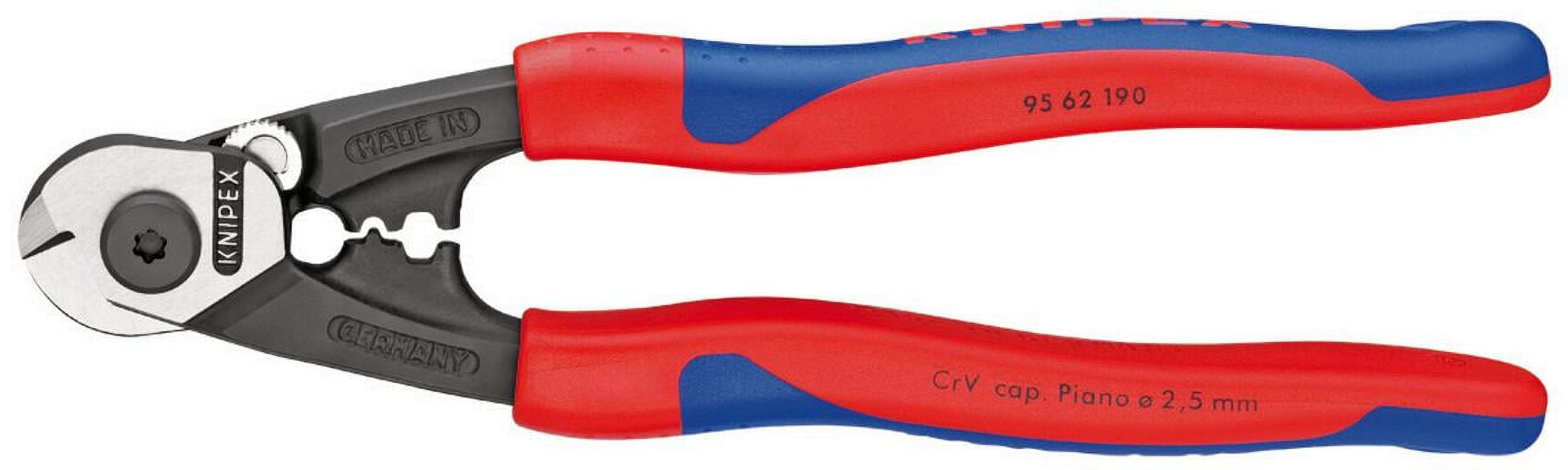 KNIPEX 95 62 190, 7.5-Inch Wire Rope Cutters with Comfort Grip Handles ...