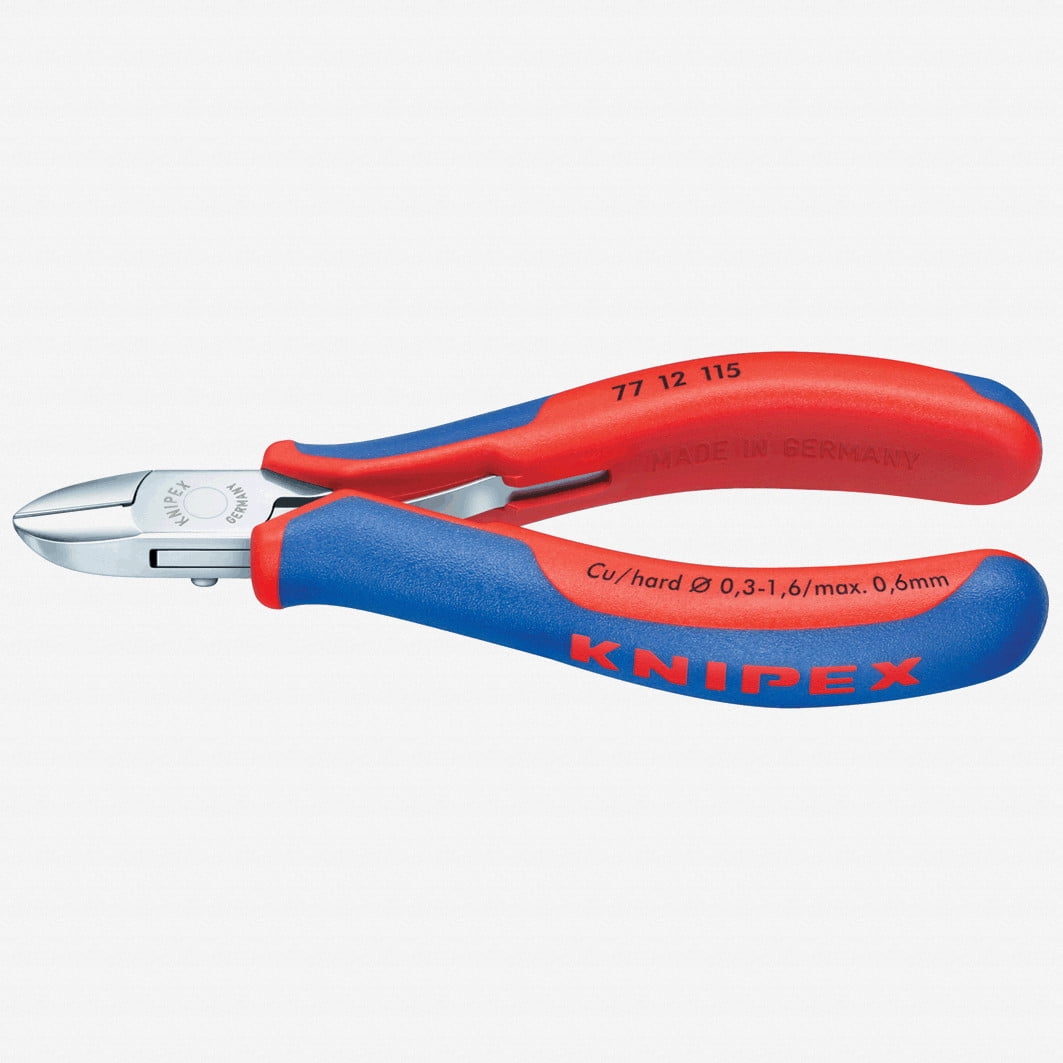 Knipex 4.5" Electronics Diagonal Cutters Round Head w/ Bevel and Lead ...