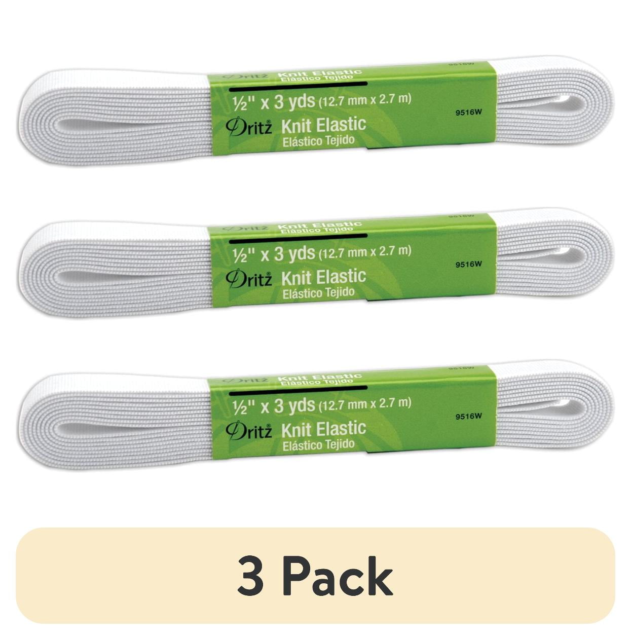 (3 pack) KNIT ELASTIC 1/2" X 3YD WHITE - Walmart.com
