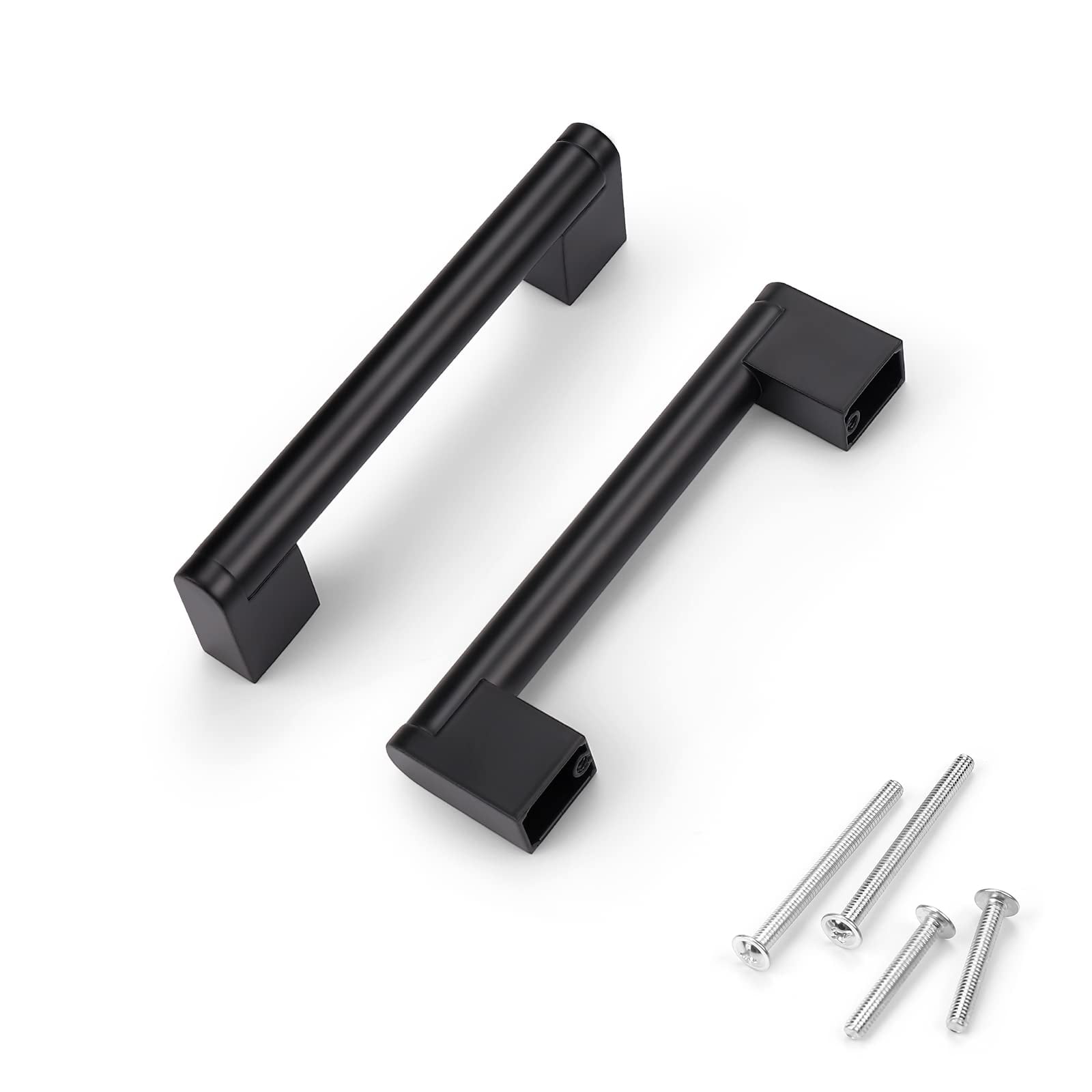 KNOBWELL 10 Pack Black Stainless Cabinet Pulls, Matte Black Drawer ...