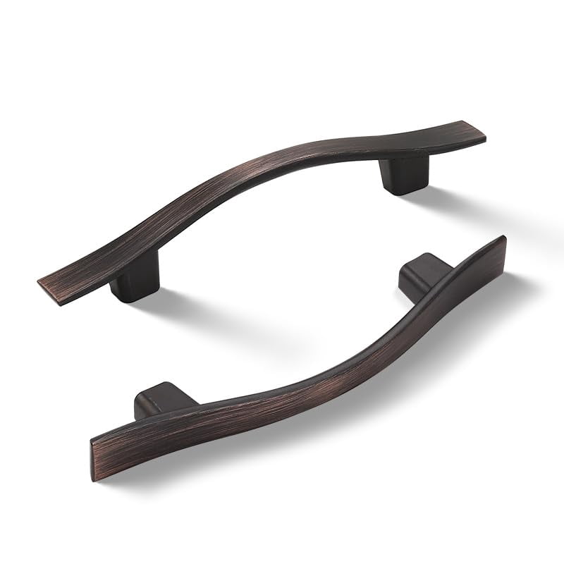 KNOBWELL 20 Pack 3 inch Curved Kitchen Cabinet Handles Oil Rubbed ...