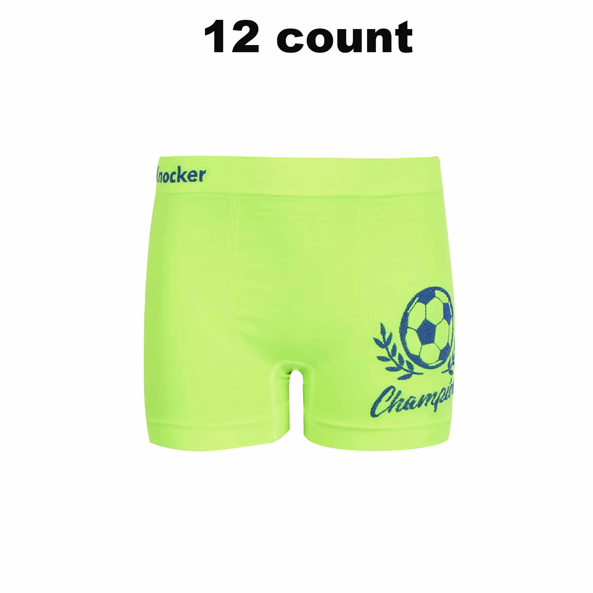KNOCKER JUNIOR SEAMLESS BOXER BRIEFS, 90% nylon 10% spandex - 12 Count ...