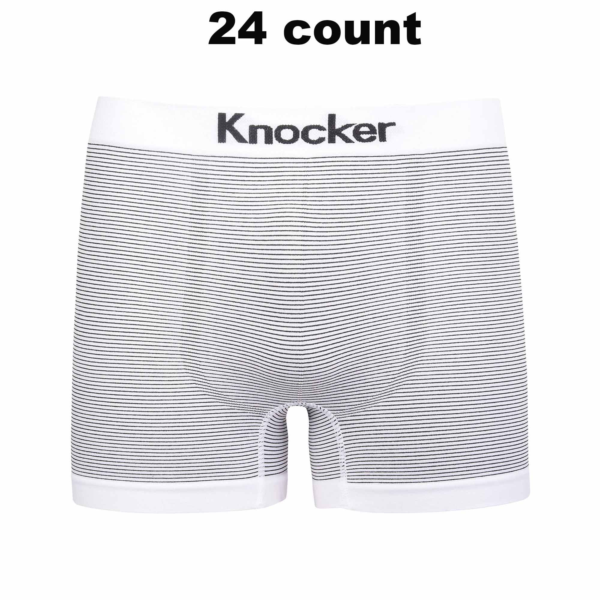 Knocker Men's Seamless Boxer Briefs MS008M (White color) Pack 24 ...