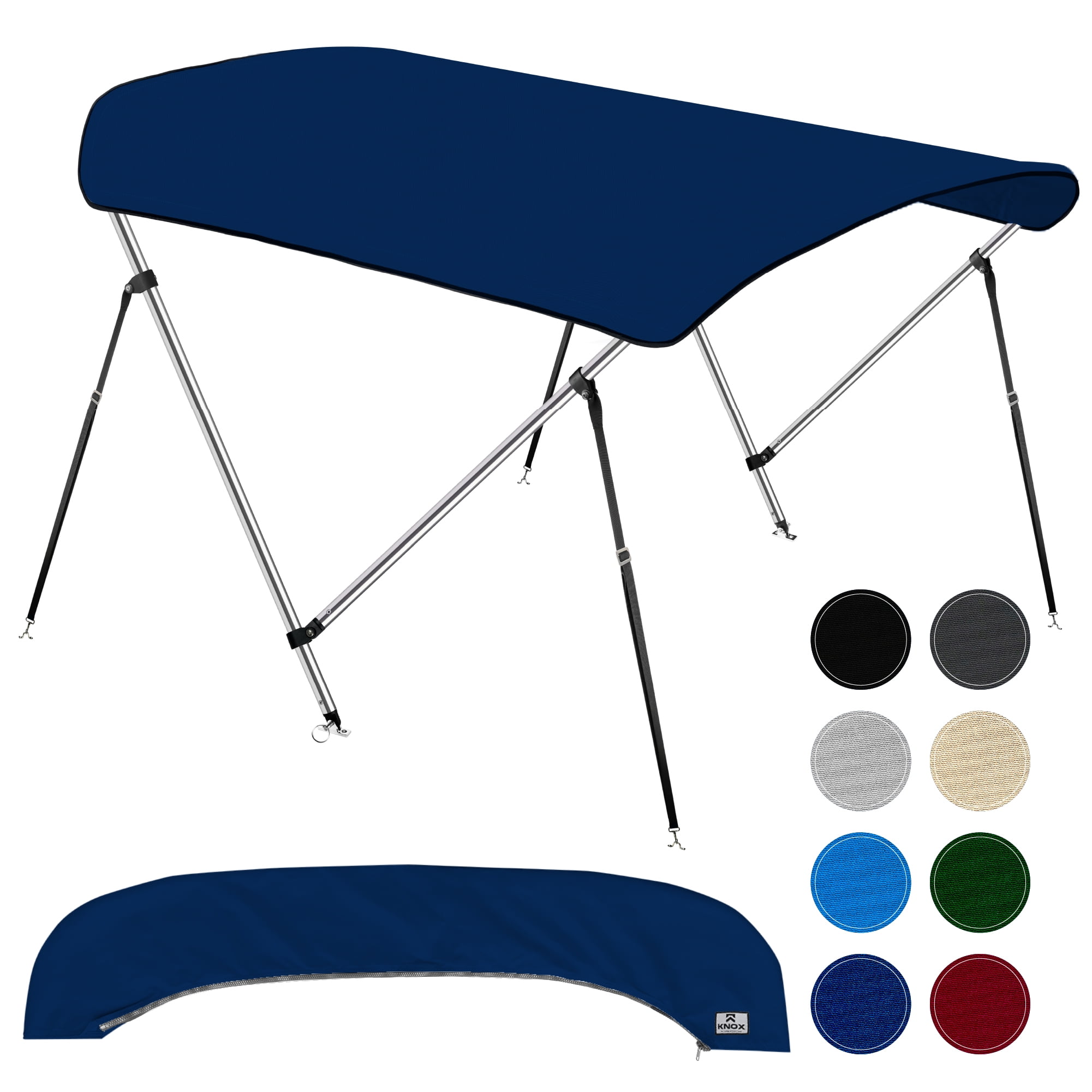 KNOX 2 Bow Bimini Tops for Boats, Boat Canopy Kit, 600D Canvas ...