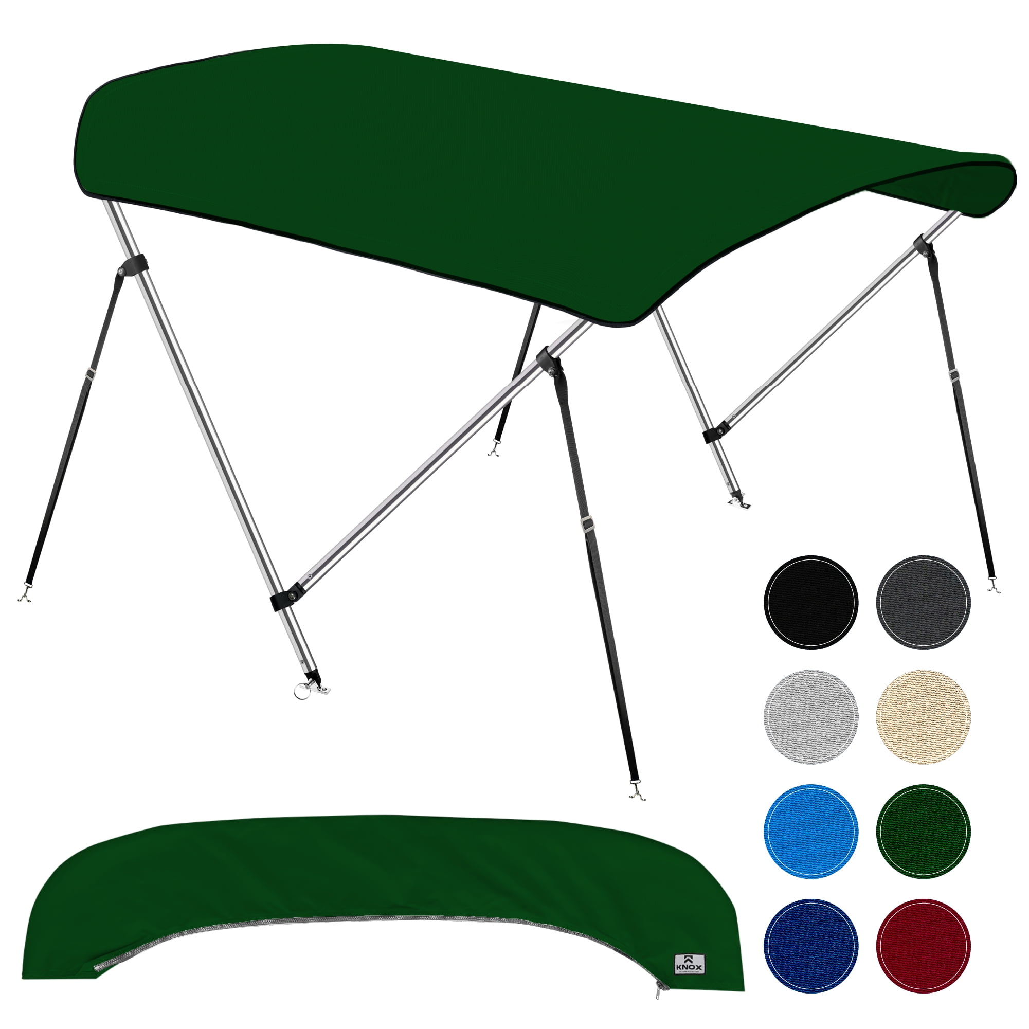 KNOX 2 Bow Bimini Tops for Boats, Boat Canopy Kit, 600D Canvas ...