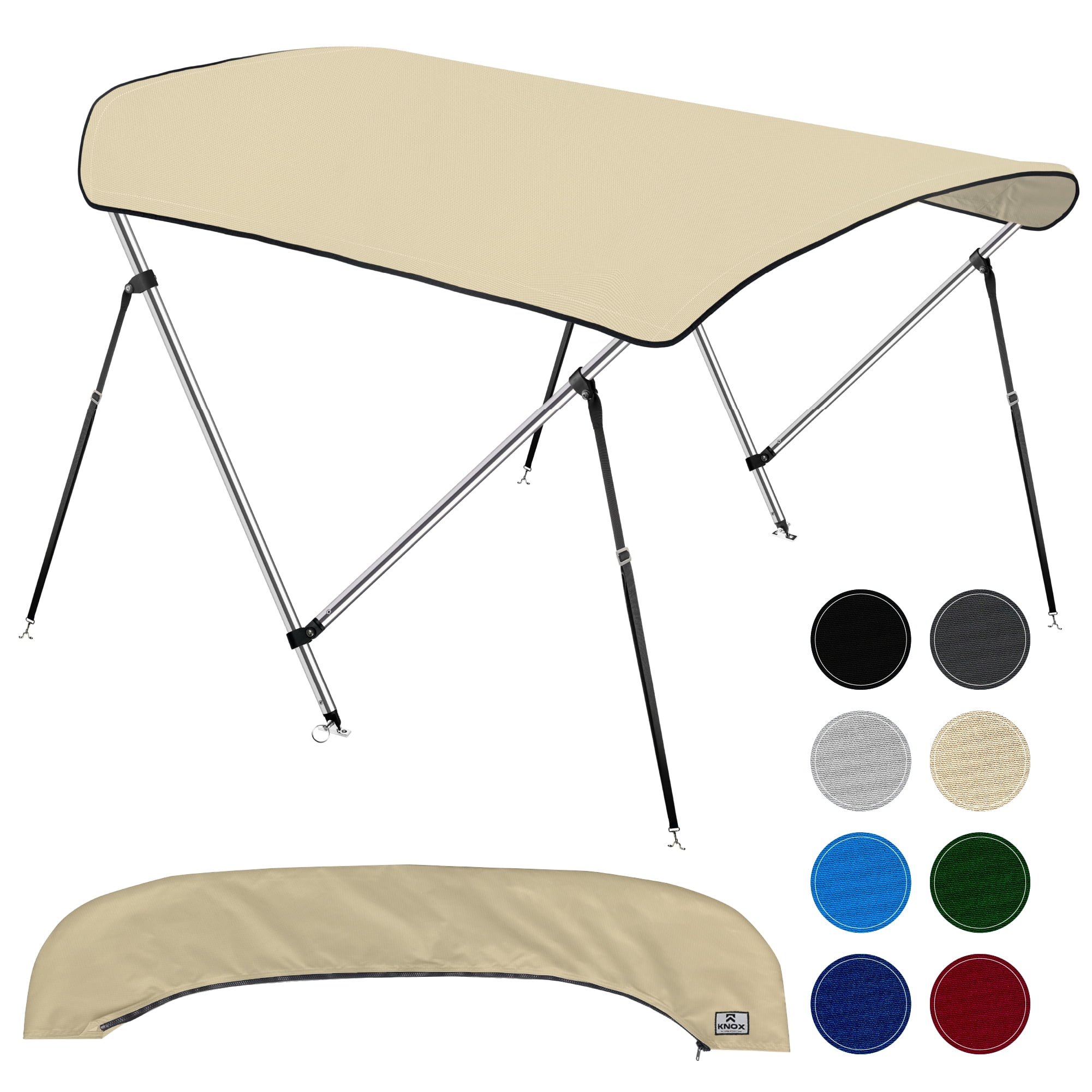 KNOX 2 Bow Bimini Tops for Boats, Boat Canopy Kit, 600D Canvas ...