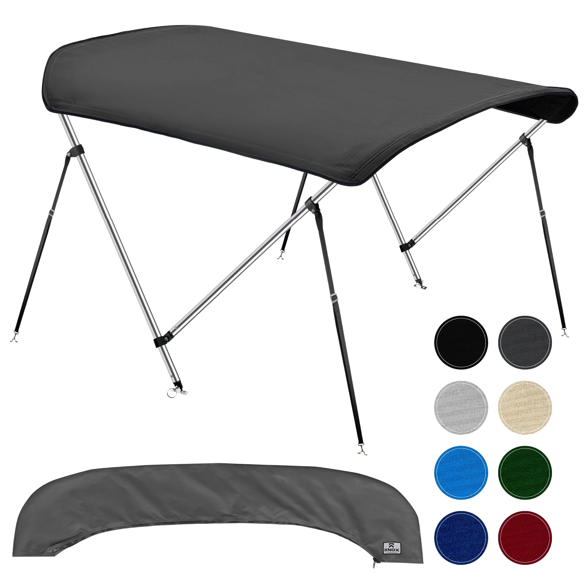 KNOX 2 Bow Bimini Tops for Boats, Boat Canopy Kit, 600D Canvas ...