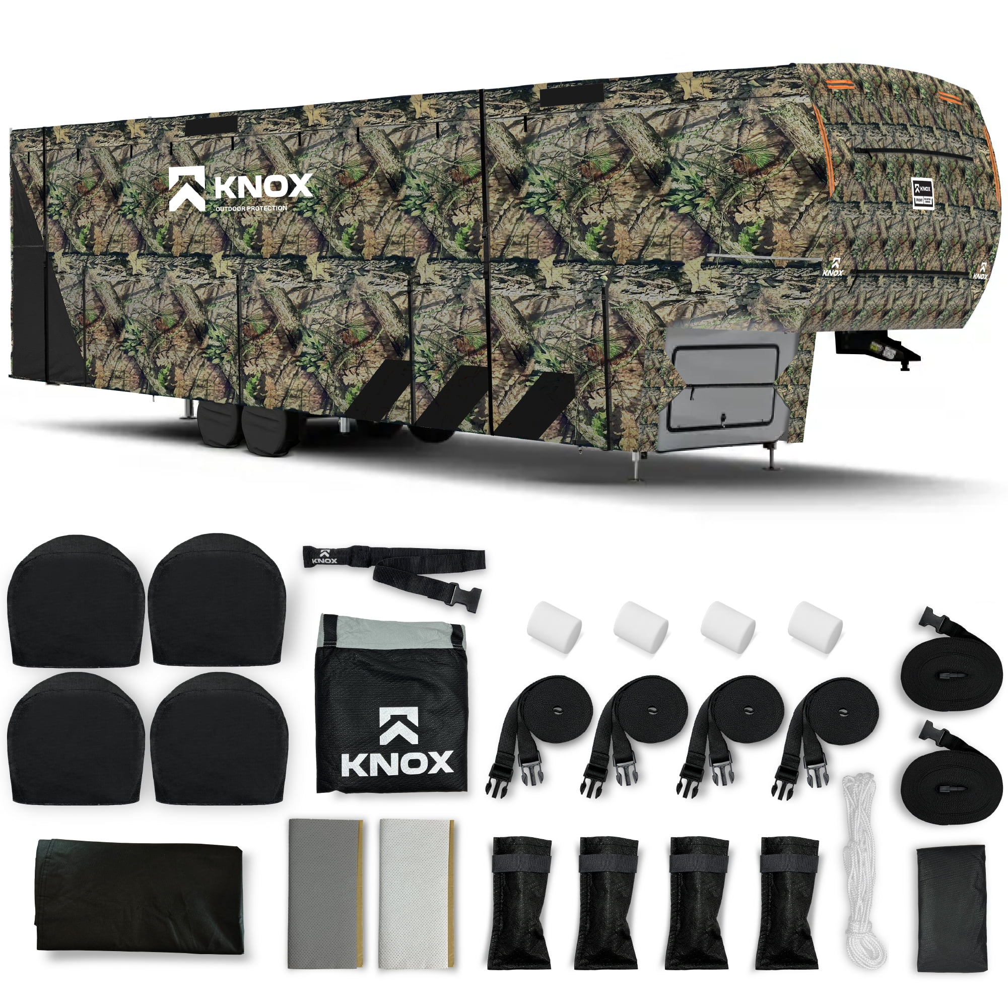 KNOX 3rd Gen Camouflage Fifth Wheel RV Cover, Anti-Tear 600D Oxford ...
