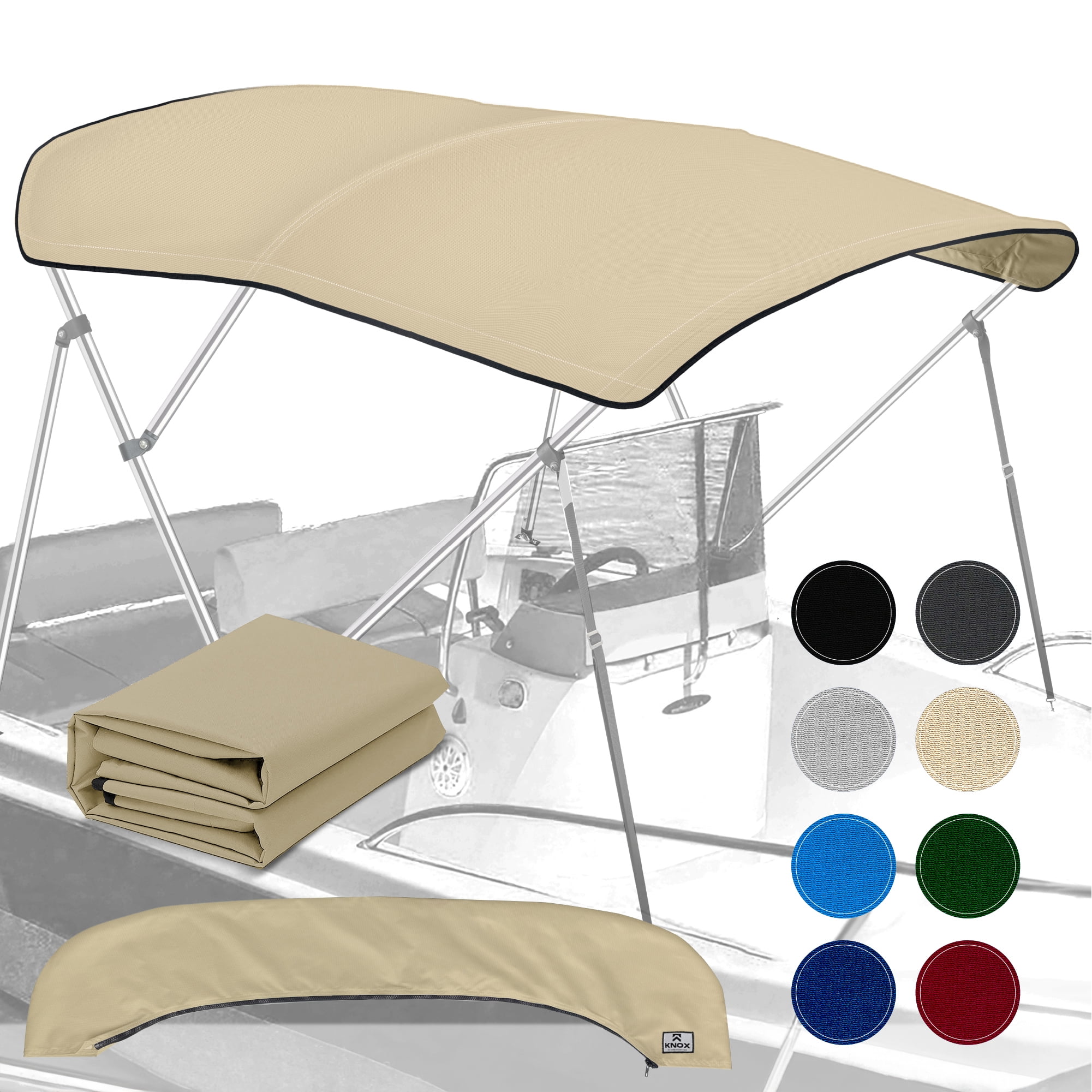 KNOX Universal 3 Bow Bimini Top Replacement Canvas, Bimini Top Canvas ...