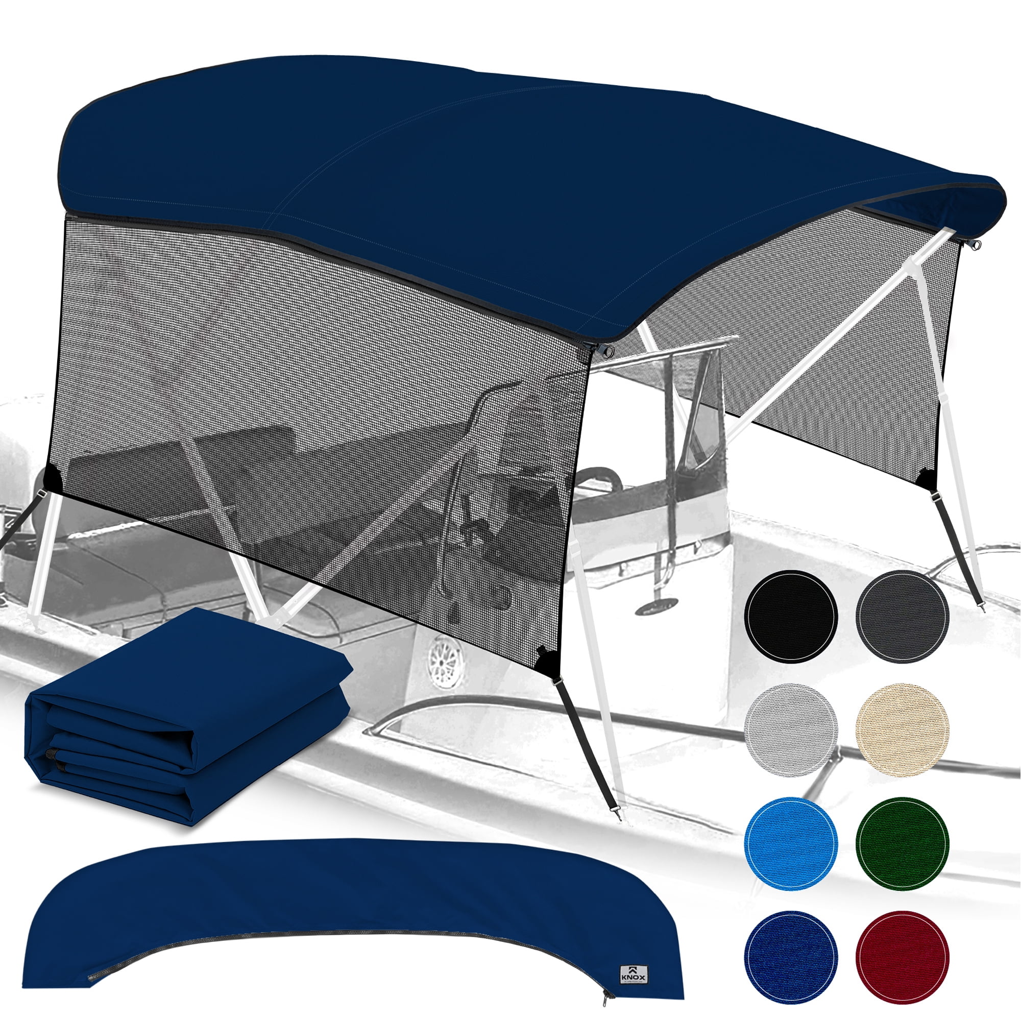 KNOX Universal 3 Bow Bimini Top Replacement Canvas & Detachable ...