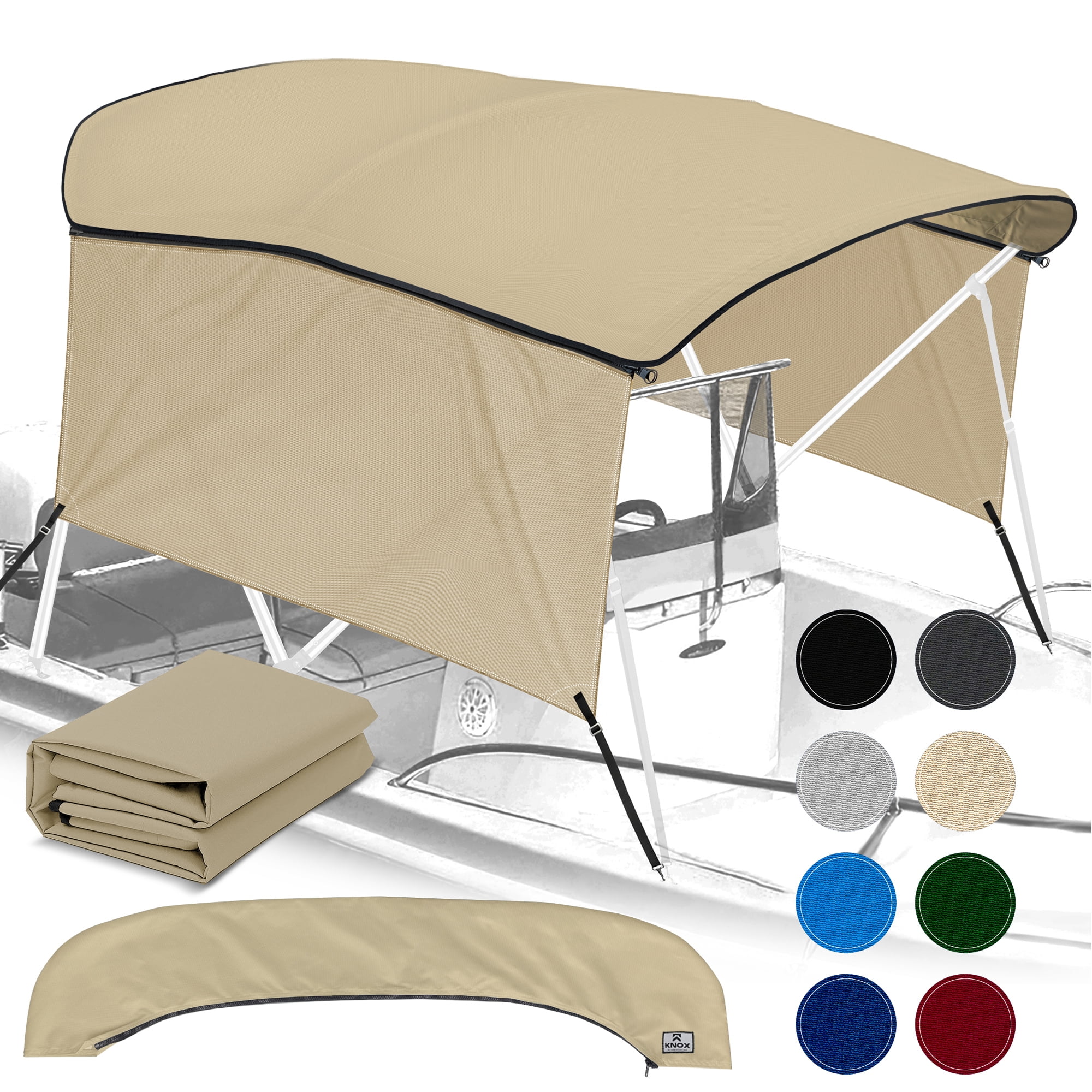 KNOX Universal 3 Bow Bimini Top Replacement Canvas & Detachable ...
