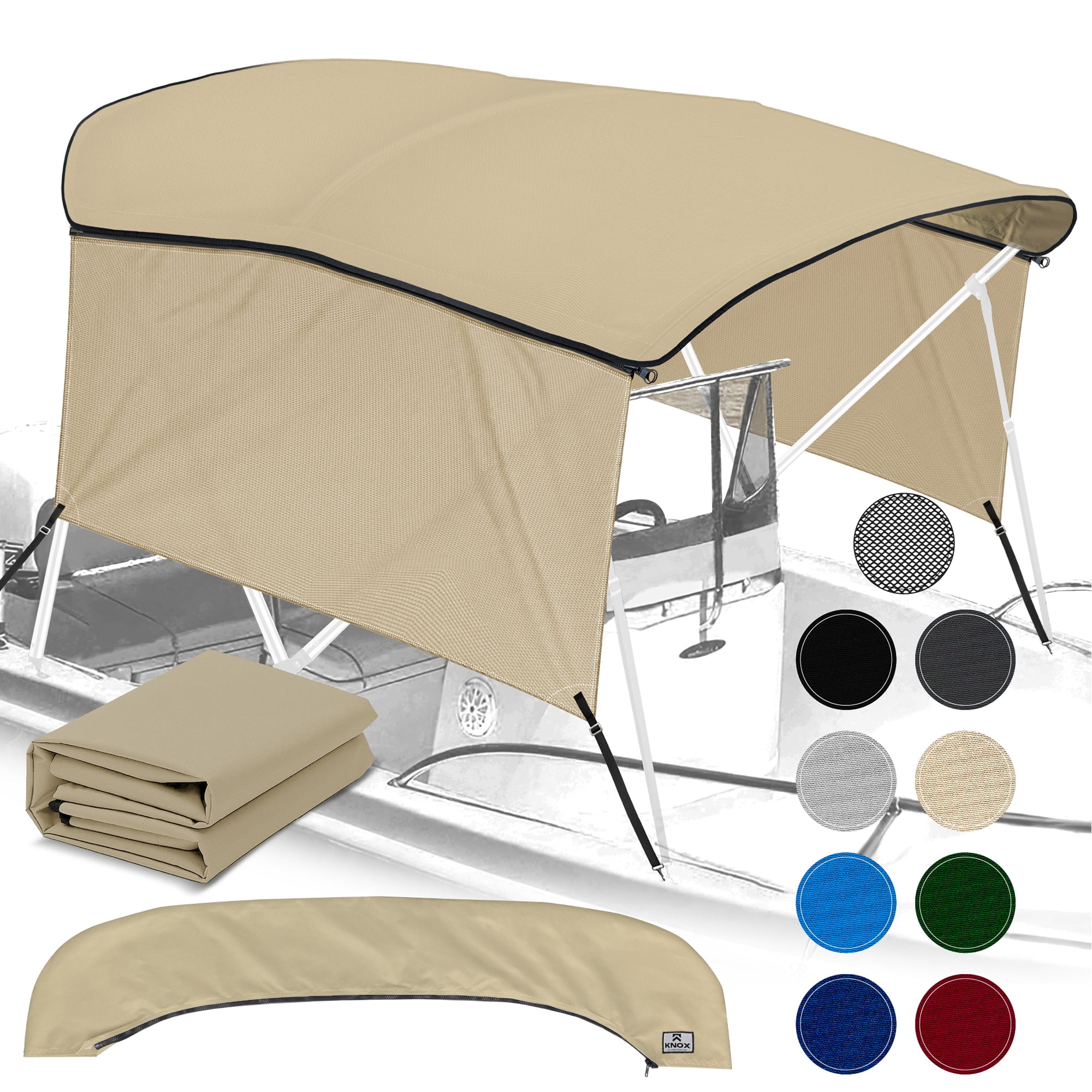 KNOX Universal 3 Bow Bimini Top Replacement Canvas & Detachable ...