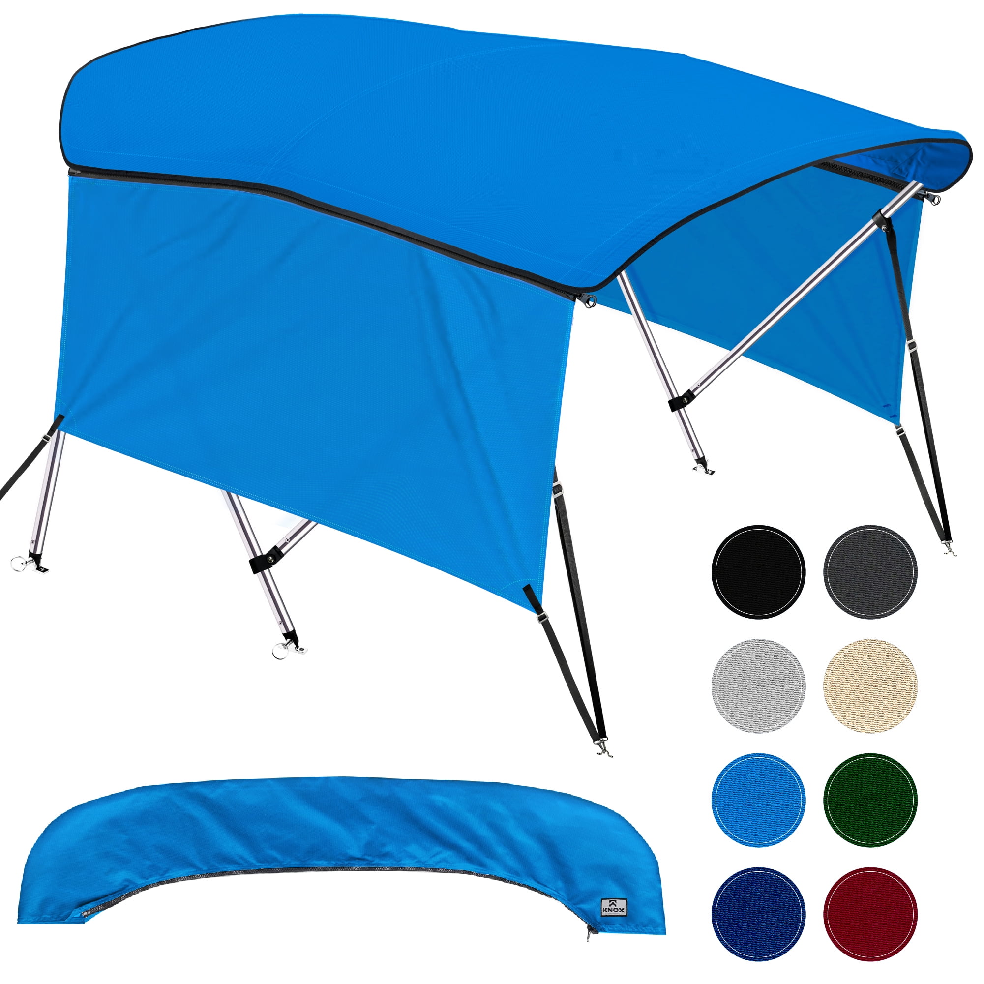 KNOX Universal 3-Bow Bimini Tops for Boats Cover Side Walls, Support ...
