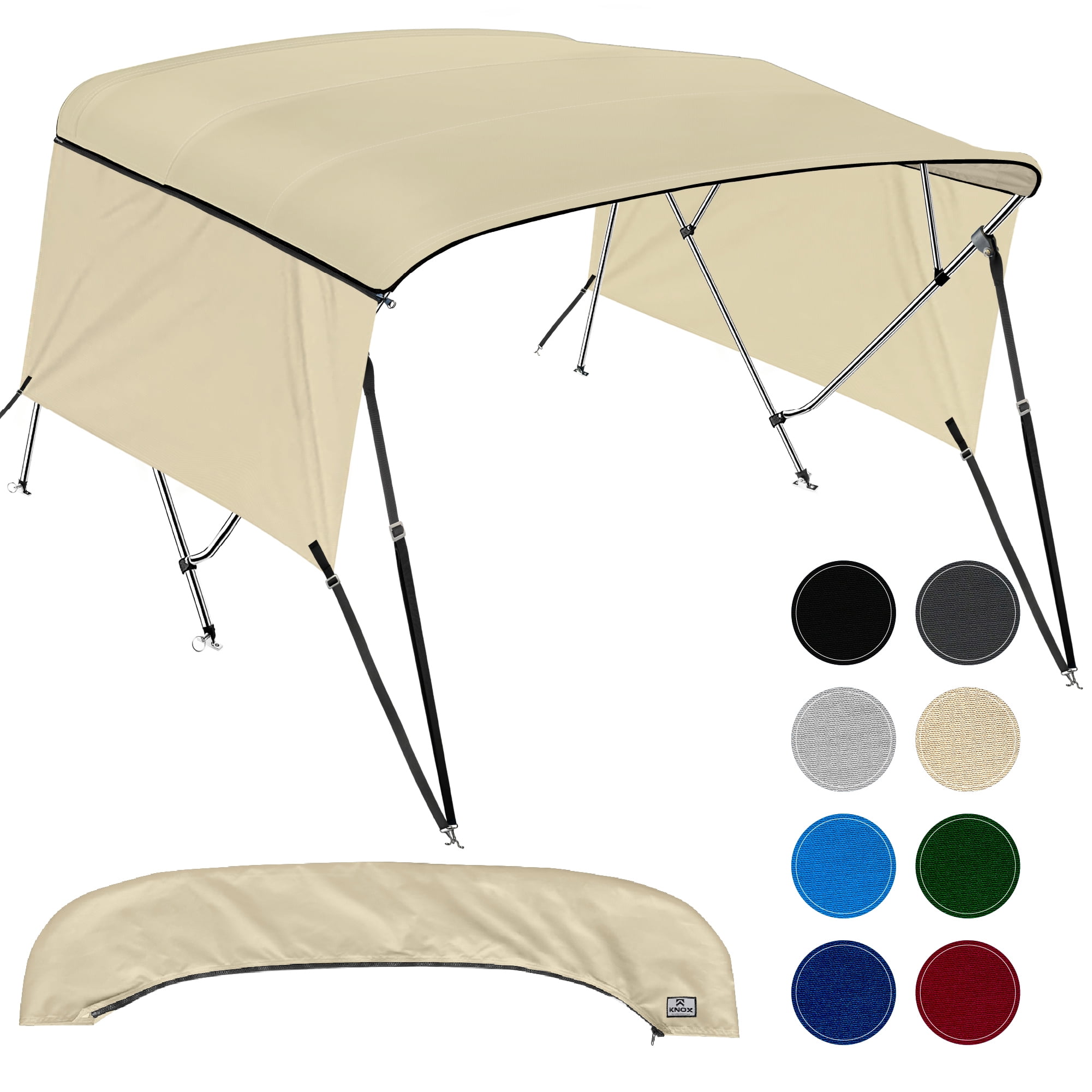 KNOX 4-Bow Bimini Top, 900D Marine Canvas, Fade-Proof, Sun Shade for ...