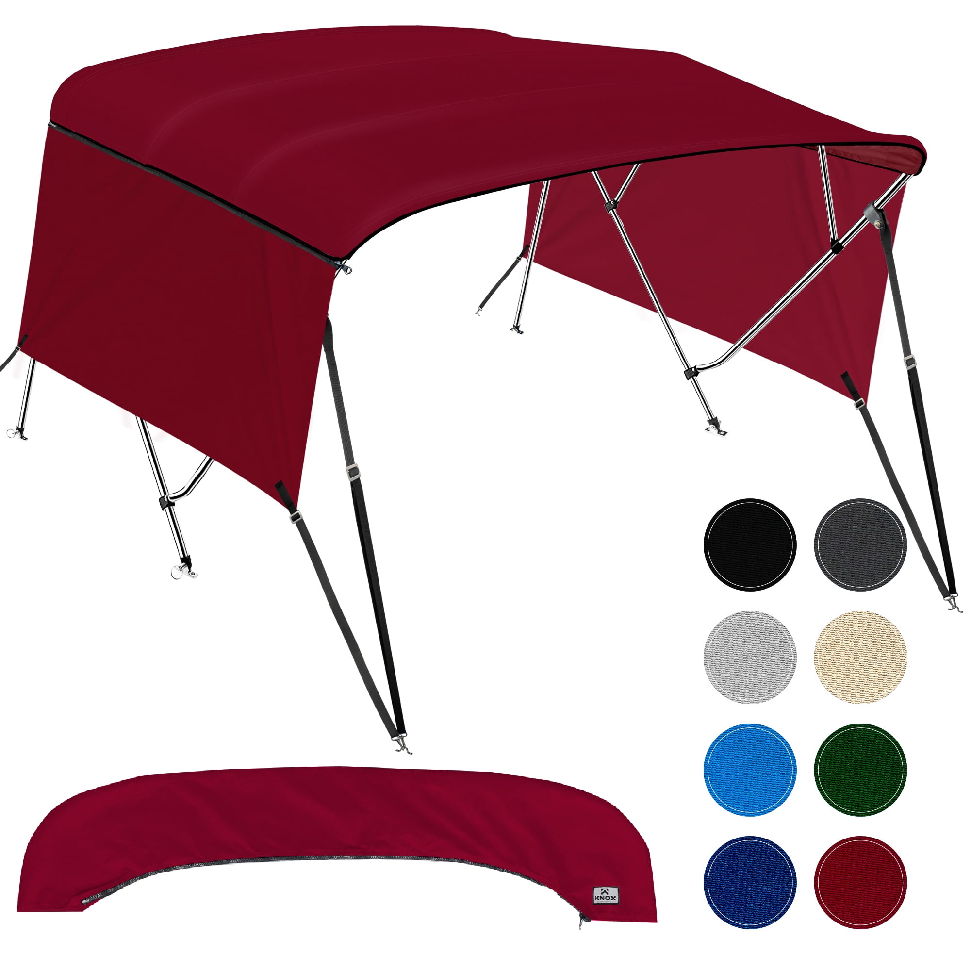 KNOX 4-Bow Bimini Top, 900D Canvas, Support Poles, Sun Shade for Boats ...