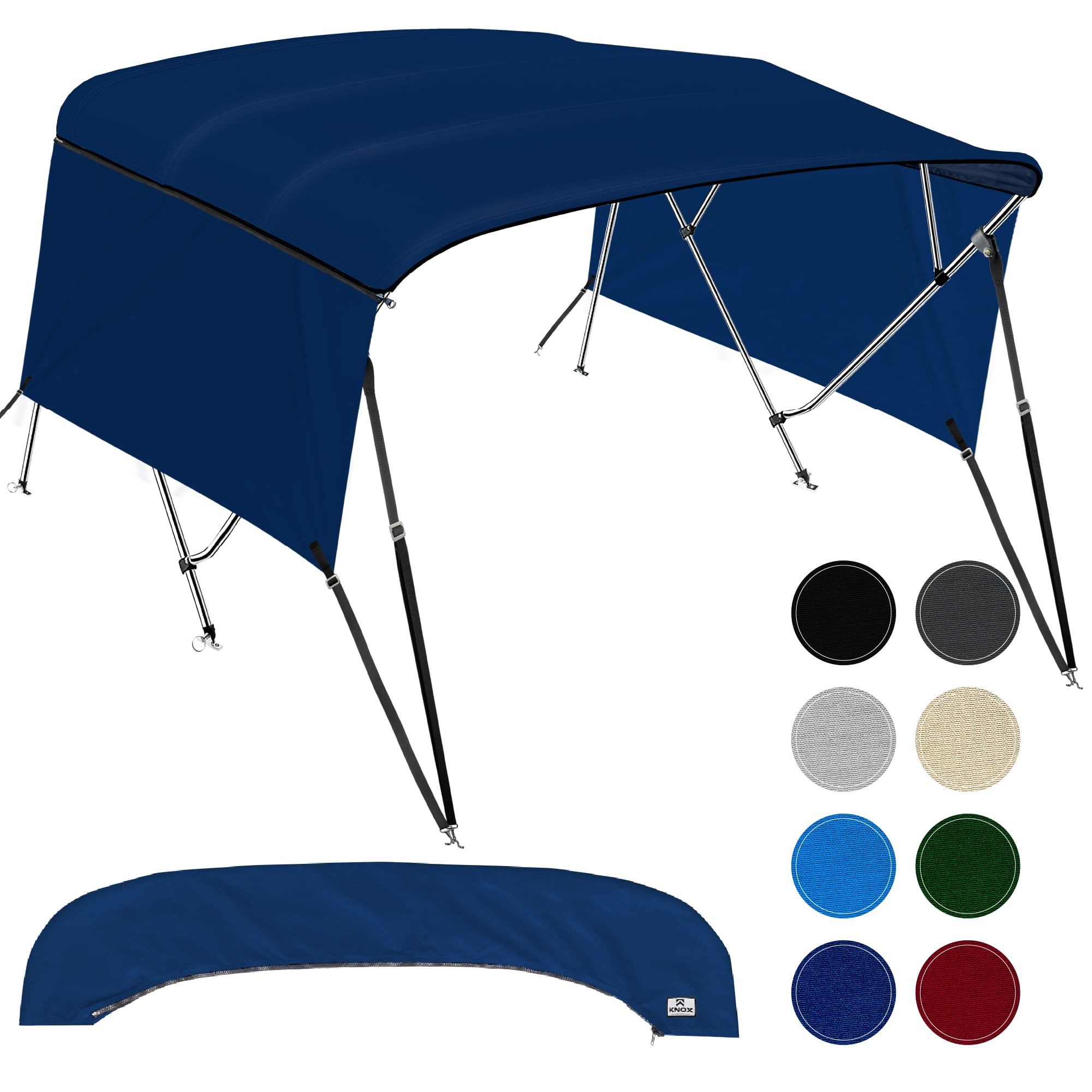 KNOX Universal 4-Bow Bimini Tops, 900D Marine Canvas, Support Poles, 91 ...