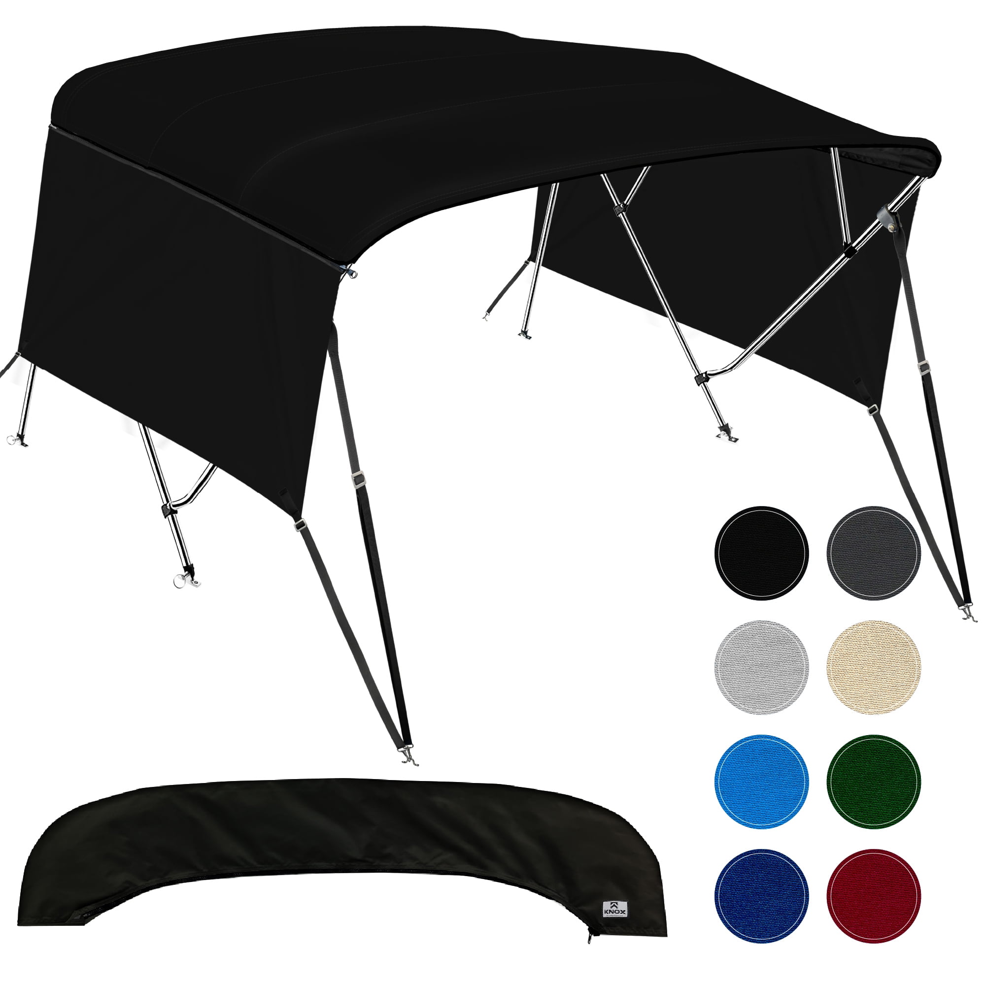 KNOX Universal 4-Bow Bimini Tops for Boats Cover Side Walls, Support ...