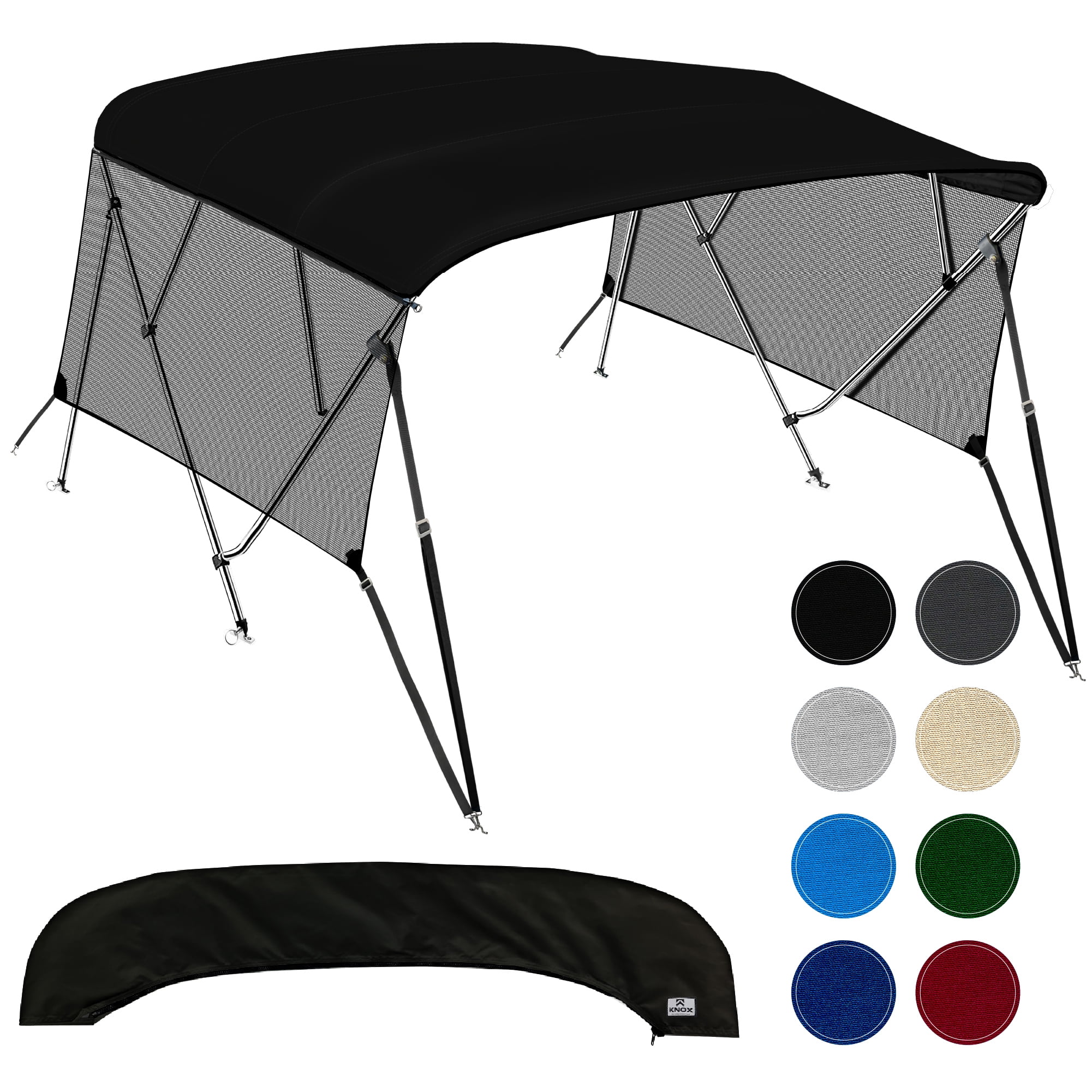 KNOX Universal 4 Bow Bimini Tops for Boats with Detachable Mesh ...
